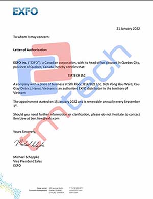 TMTECH trở thành nhà phân phối hãng Exfo Canada tại Việt Nam